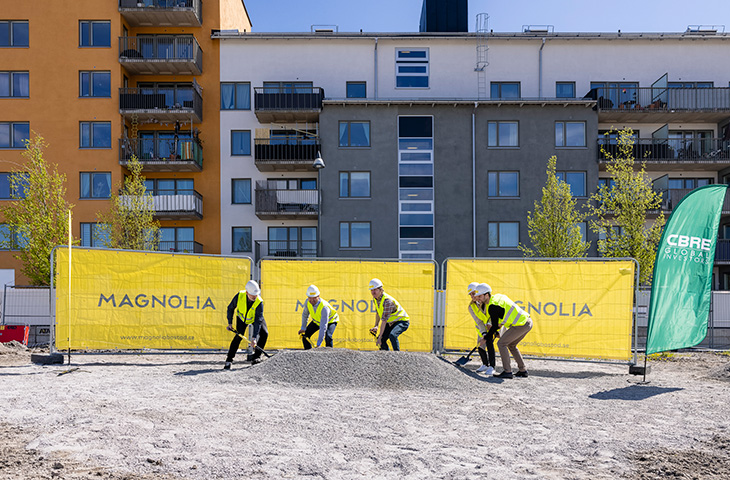Byggstart av projektet Parstugan i Ursvik, Sundbyberg - Magnolia Bostad